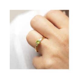 ZEEme Gemstones Ring-Set Silber 925 vergoldet mit Blautopas (beh.) Peridot Amethyst