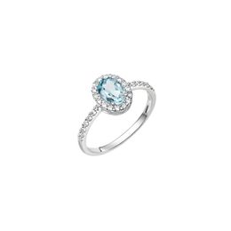 ZEEme Gemstones Ring 375/- Wei&szlig;gold Zirkonia und Blautopas