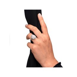ZEEme Gemstones Ring 925 Sterling Silber rhodiniert mit echtem Rosenquarz Zirkonia