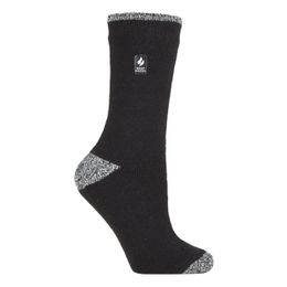 Heat Holders Lite - Isolierte Thermosocken f&uuml;r Damen | Mehrere Designs einschlie&szlig;lich Argyle Streifen Herzen Sterne | Warme Socken f&uuml;r Winter - Schwarz / Wei&szlig; H&T (Teneriffa)