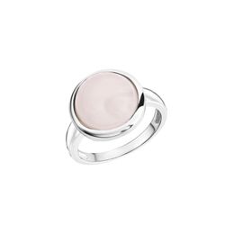 ZEEme Gemstones Ring Silber 925 rhodiniert mit echtem Rosenquarz 12mm
