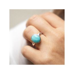 ZEEme Gemstones Ring Silber 925 rhodiniert mit echtem Amazonit
