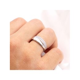 ZEEme Silber Ring Silber 925 rhodiniert mit Zirkonia wei&szlig;