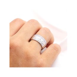 ZEEme Silber Ring Silber 925 rhodiniert mit wei&szlig;en Zirkonia-Steinen