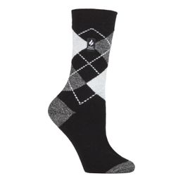 Heat Holders Damen Ultra Lite Thermal Brushed Inner Yarn Design Socken Schwarz/Grau (Valletta)