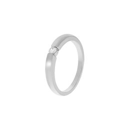ZEEme Silber Ring Silber 925 rhodiniert mit Zirkonia wei&szlig;