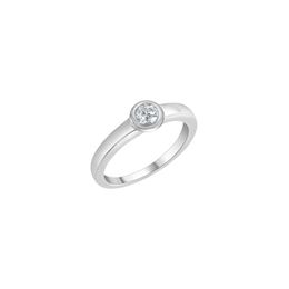 ZEEme Silber Ring Silber 925 rhodiniert mit Zirkonia wei&szlig;