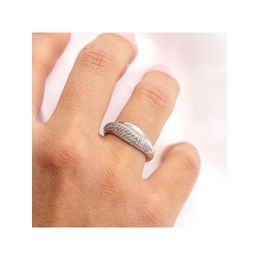 ZEEme Silber Ring Silber 925 rhodiniert mit Zirkonia wei&szlig;