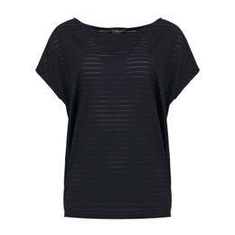 Damen Schwarzes Oversized Sommer-Top mit Transparenten Streifen