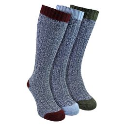 3 Paar extra lange warme Wollsocken f&uuml;r Damen