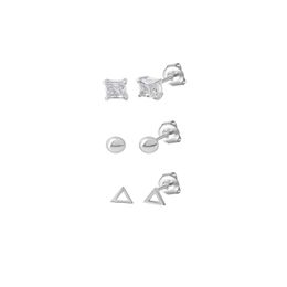 Celesta Silber Ohrstecker Set 925 Sterling Silber rhodiniert Zirkonia