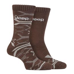 Mens Bamboo Arbeit Boot Socken | JEEP | weich und atmungsaktiv dicken Heavy Duty gepolstert Socken, stricken gerippt Stil Walking Socken - Khaki / Stein