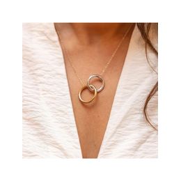 Celesta Silber Halskette 925 Sterling Silber zweifarbig