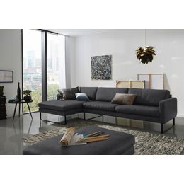 Ecksofa 3C CANDY "Aidan modernes Sofa in aktueller Formensprache, bequem, L-Form", grau (graphit), B:318cm H:81cm T:154cm, 59, 7% Polyester / 34, 4% Polyacryl / 5, 9% Viskose, Sofas, Ecksofa, eleganter Stil mit hohem Sitzkomfort, auch mit Lederbezug