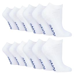 12 Paar Multipack Diabetiker-Trainersocken f&uuml;r geschwollene F&uuml;&szlig;e & Kn&ouml;chel | IOMI | Baumwolle gepolstert extra breite Low Cut Socken f&uuml;r M&auml;nner & Frauen - Wei&szlig;
