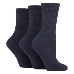 3er-Pack Damen Unifarbene Crew-Sportsocken - Weiche Baumwoll-Alltags-Athletiksocken