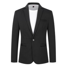 Allthemen Herren Anzugjacke Slim Fit Mantel Business Alltag Blazer Schwarz