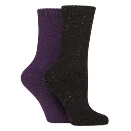 Glenmuir 2 Paar Damen Thermo-Stiefelsocken | Voll gepolsterte warme Wollmischung Wandersocken