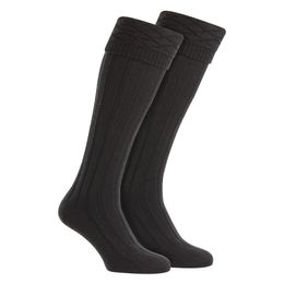 Herren Premium Wollkilt-Socken Knielang Diamantmuster Umgeschlagenes B&uuml;ndchen