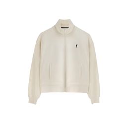 Sweatshirt ecru mit hohem Kragen, ganzem Rei&szlig;verschluss und Rigby Go-Logo