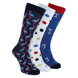 HS von Happy Socks - Herren 3er-Pack ausgefallene Sommer-Vibes Socke - Palmen
