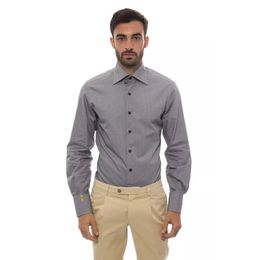 Billionaire Italian Couture Schwarzes Baumwollhemd f&uuml;r Herren