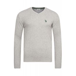 U.S. Polo Assn. V-Neck Pullover in Grau Melange