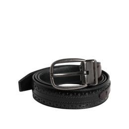Dolce & Gabbana Dolce & Gabbana Schwarz Braun Leder Klassischer Metallverschluss G&uuml;rtel