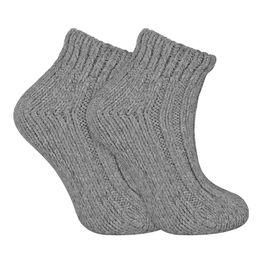 Sock Snob Damen-Stiefelettensocken aus grober, gerippter Wolle mit niedrigem Schnitt