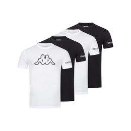 Kappa 4er Set T-Shirt LOGO in Schwarz/Wei&szlig;