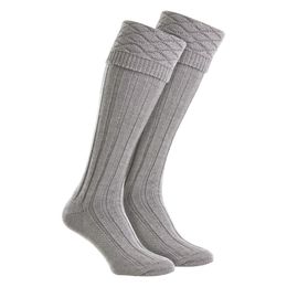 Herren Premium Wollkilt-Socken Knielang mit Rautenmuster umschlagbar