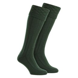 Herren Premium Wollkilt-Socken Knielang Diamantmuster Umschlagkante