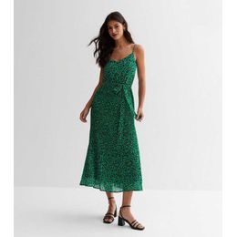 Tierisch bedrucktes Cami Plissee-Midikleid