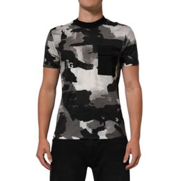 Dolce & Gabbana Dolce & Gabbana Mehrfarbiges Camouflage-Herren T-Shirt mit kurzen &Auml;rmeln