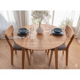 Empinio24 Esstisch rund Eiche massiv 90 bis 210 cm Orvieto