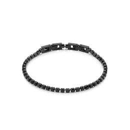 ZEEme Stainless Steel Armband Edelstahl/PVD schwarz Kristalle schwarz