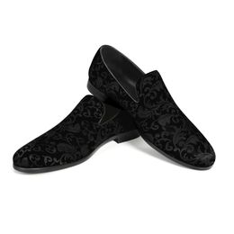 Allthemen Herren Penny Loafer mit edlem Jacquard Schwarz