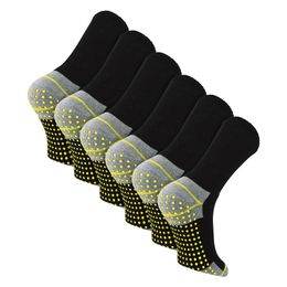 6 Paar Herren Rutschfeste Arbeitssocken | Atmungsaktive Durable Stiefelsocken mit Grips