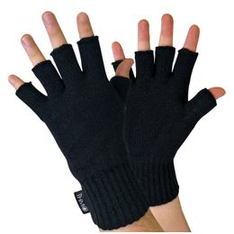 THMO - Herren schwarz 3M Thinsulate Isolierung gef&uuml;ttert Fingerlose Handschuhe