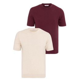 T-Shirt Basic-Strick-T-Shirt, 2Er-Pack