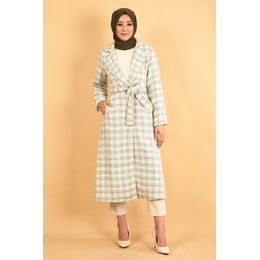 Breiter Kragen Chanel Fabric Kaschmir Mantel Khaki