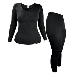 Heat Holders Ladies Thermal Underwear Set | W&auml;rmehalter | Extra Warm Winter Long Sleeve Top & Long Janes - Schwarz