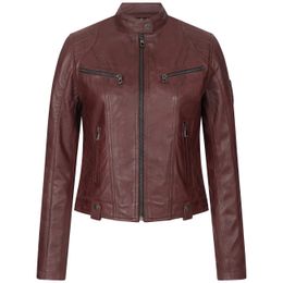Rock Creek Lederjacke Weinrot