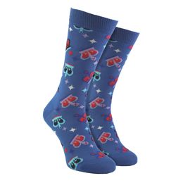 Happy Socks Baumwollkrone Design Unisex Socken - Blau