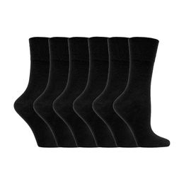 Damen 6er Pack nicht elastische Diabetikersocken mit handgekettelten Zehenn&auml;hten