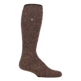 Heat Holders - Mens Long Leg Outdoor Merino Wool Thermal Socks with Reinforced Heel and Toe for Winter - Brown