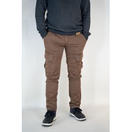 Cliff Herren Cargohosen Braun Slim Fit