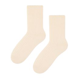 Damen-Kleidsocken aus Wolle | Steven | Atmungsaktive warme Socken f&uuml;r Damen Ecru
