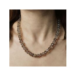 Steuer Modeschmuck Collierkette Halskette aus Glas, cognacfarben