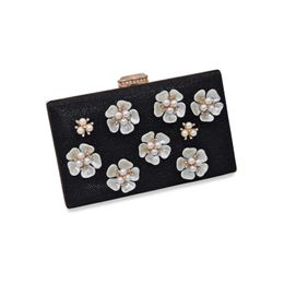 Steuer Modeschmuck Abendtasche Perlen, Glassteine mit Blumenzierde